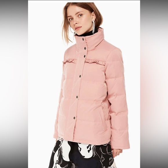 kate spade | Jackets & Coats | Kate Spade York Ruffle Puffer Coat ...